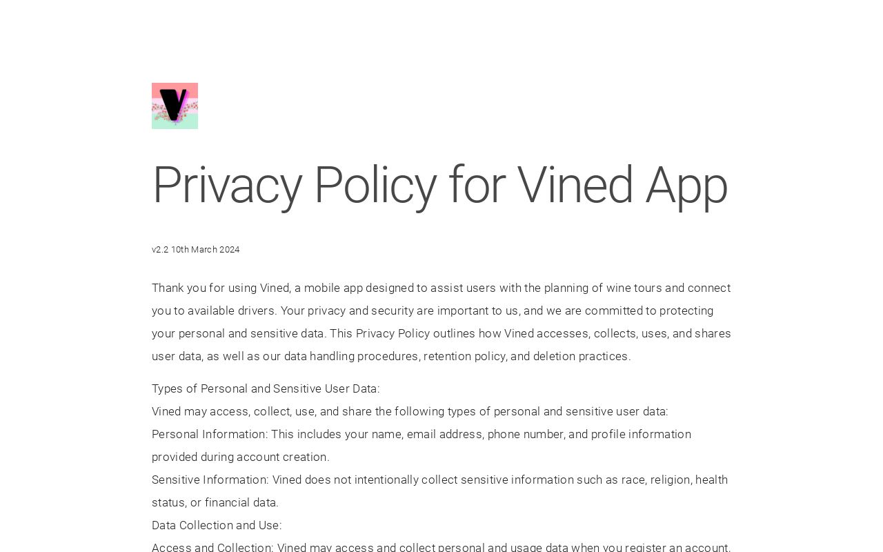 Vined App Privacy Policy